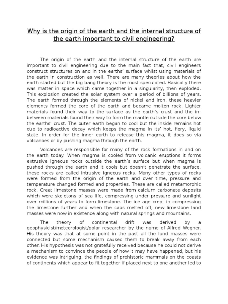 Why Is The Origin of The Earth and The Internal Structure of The Earth ...