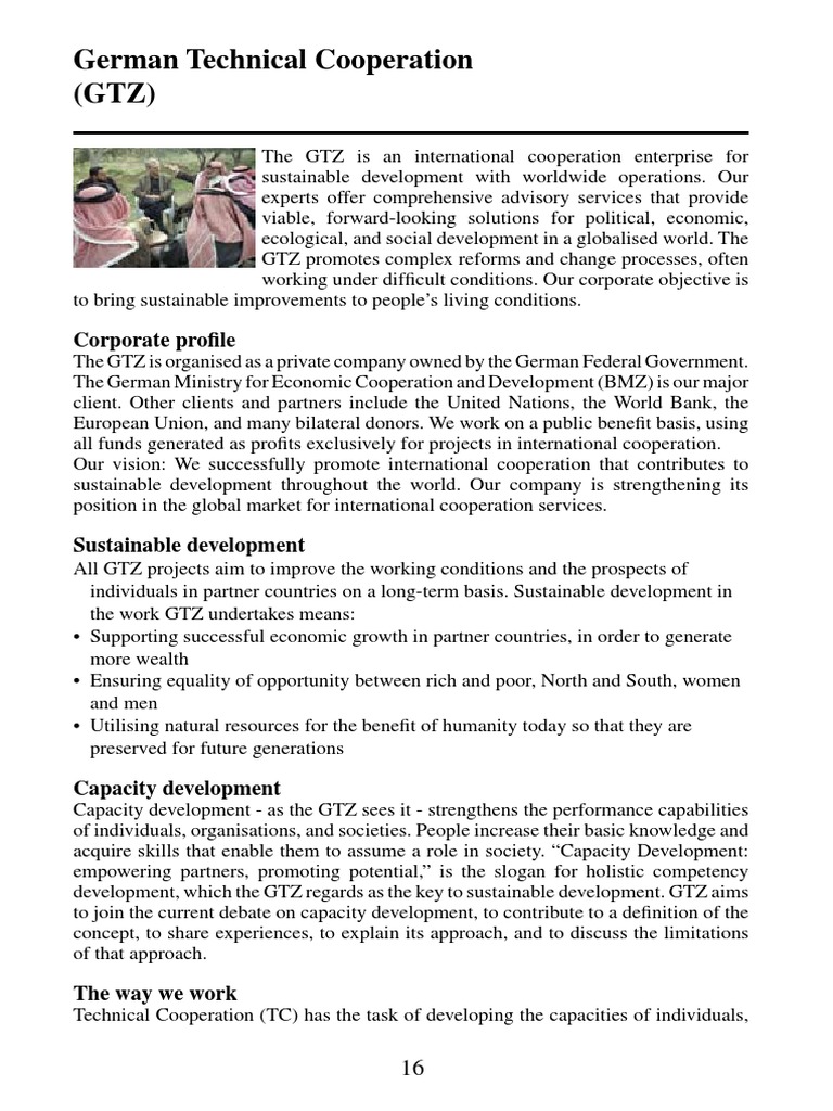 German Technical Cooperation GTZ | PDF | Capacity Building | Sustainability