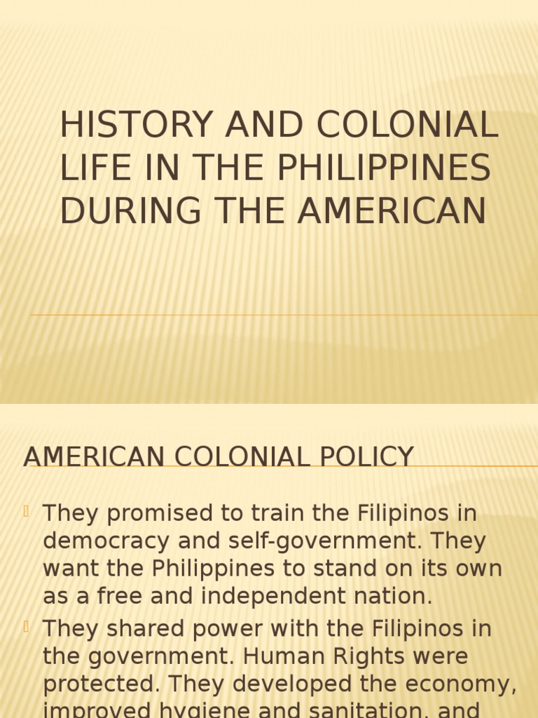 History and Colonial Life in The Philippines During | PDF | Philippines ...