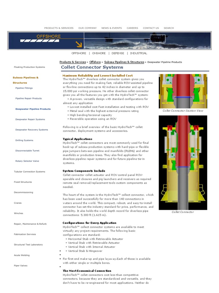 Collet Connector Systems | PDF | Subsea (Technology) | Electrical Connector