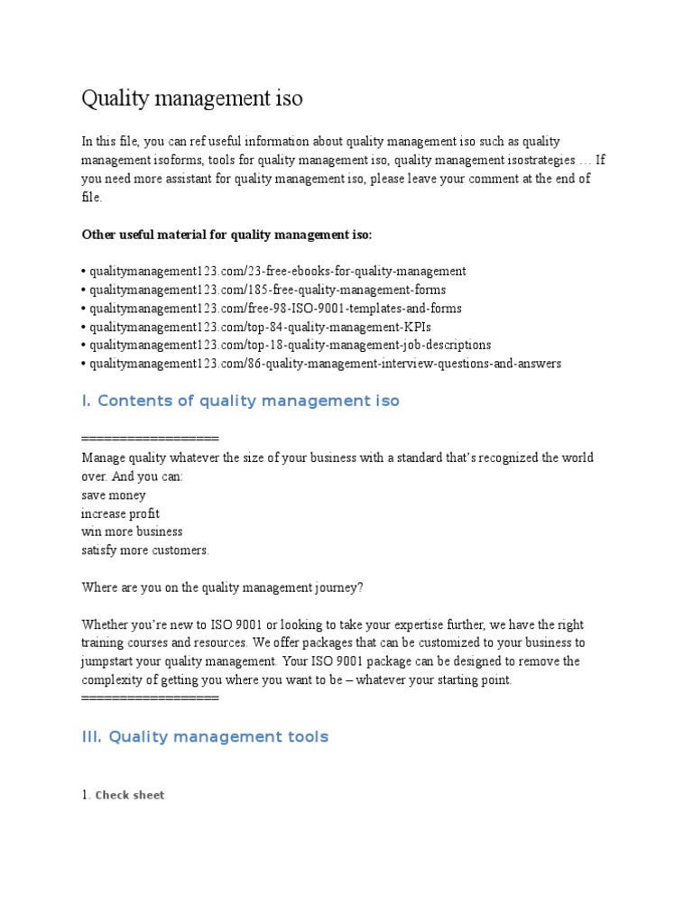 ISO Quality Management Tools Guide | PDF | Scatter Plot | Statistical ...