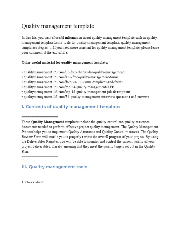 Other Useful Material For Quality Management Template | PDF | Scatter ...