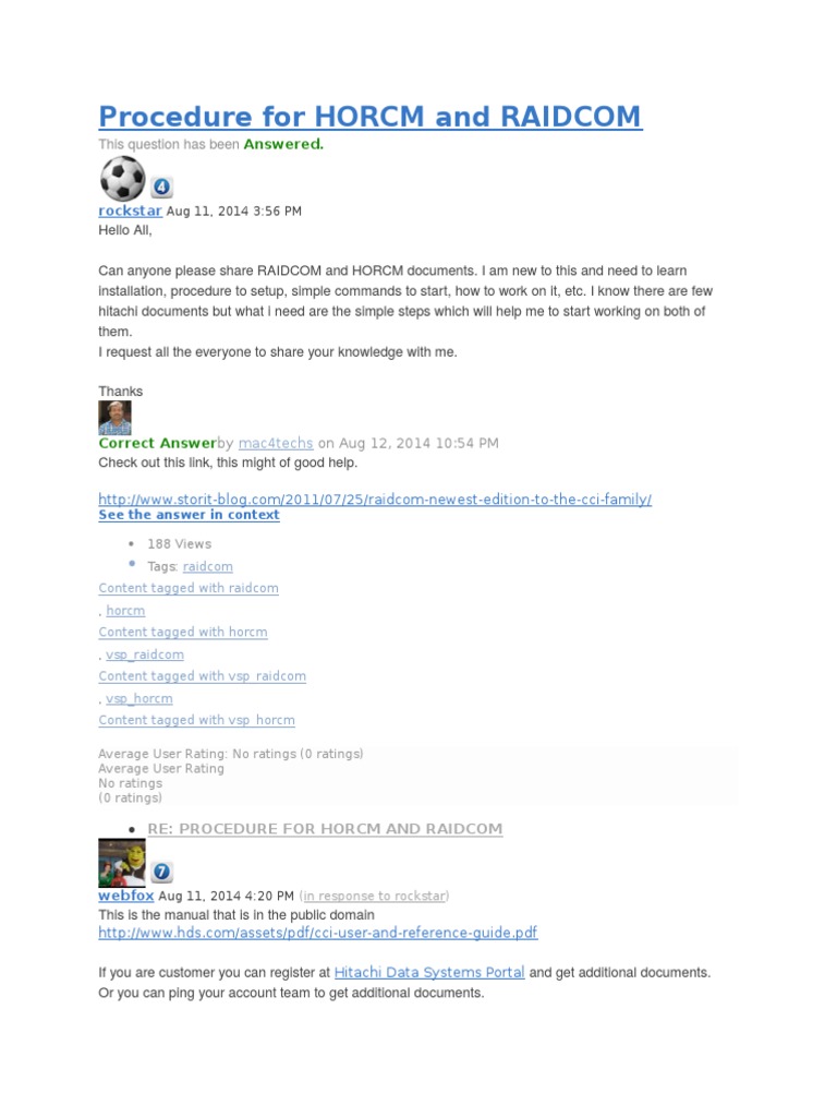 Procedure For HORCM and RAIDCOM | PDF | System Software | Computer ...