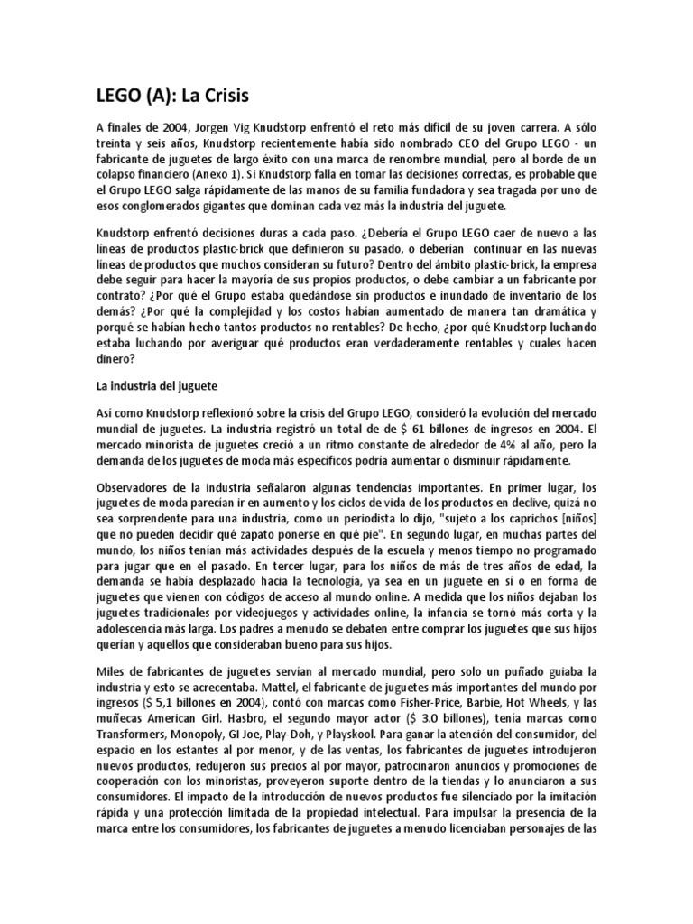 Lego La Crisis | PDF | Juguetes | Bienes de consumo