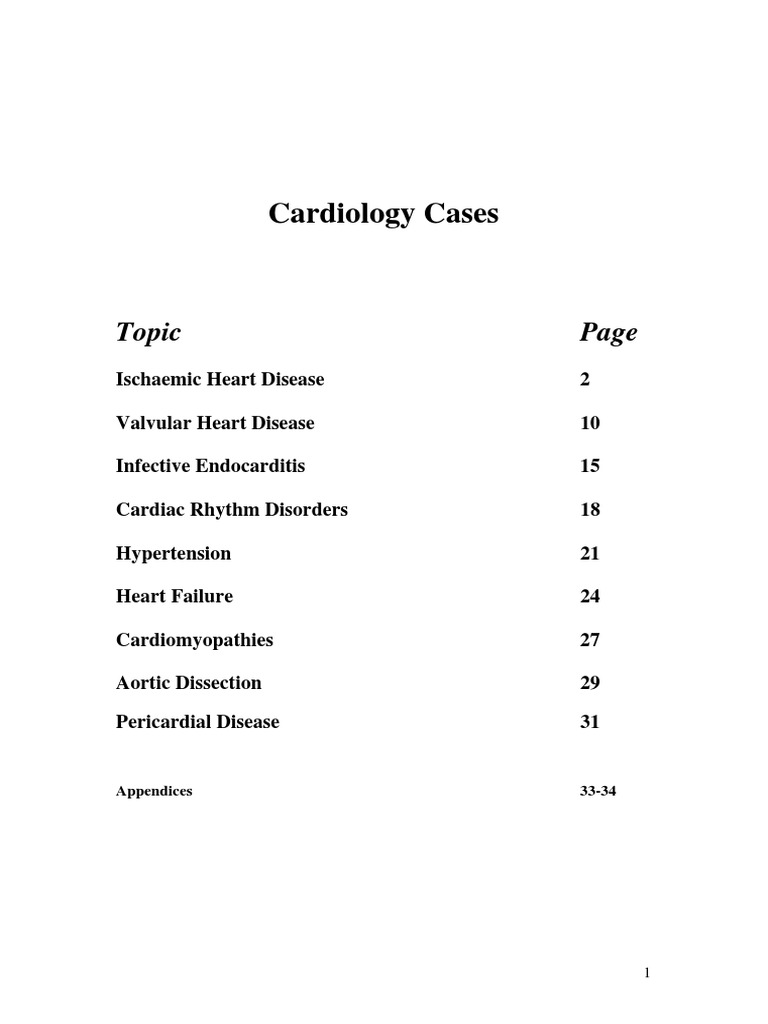 Clin Cardiology Cases | PDF | Myocardial Infarction | Coronary Artery ...