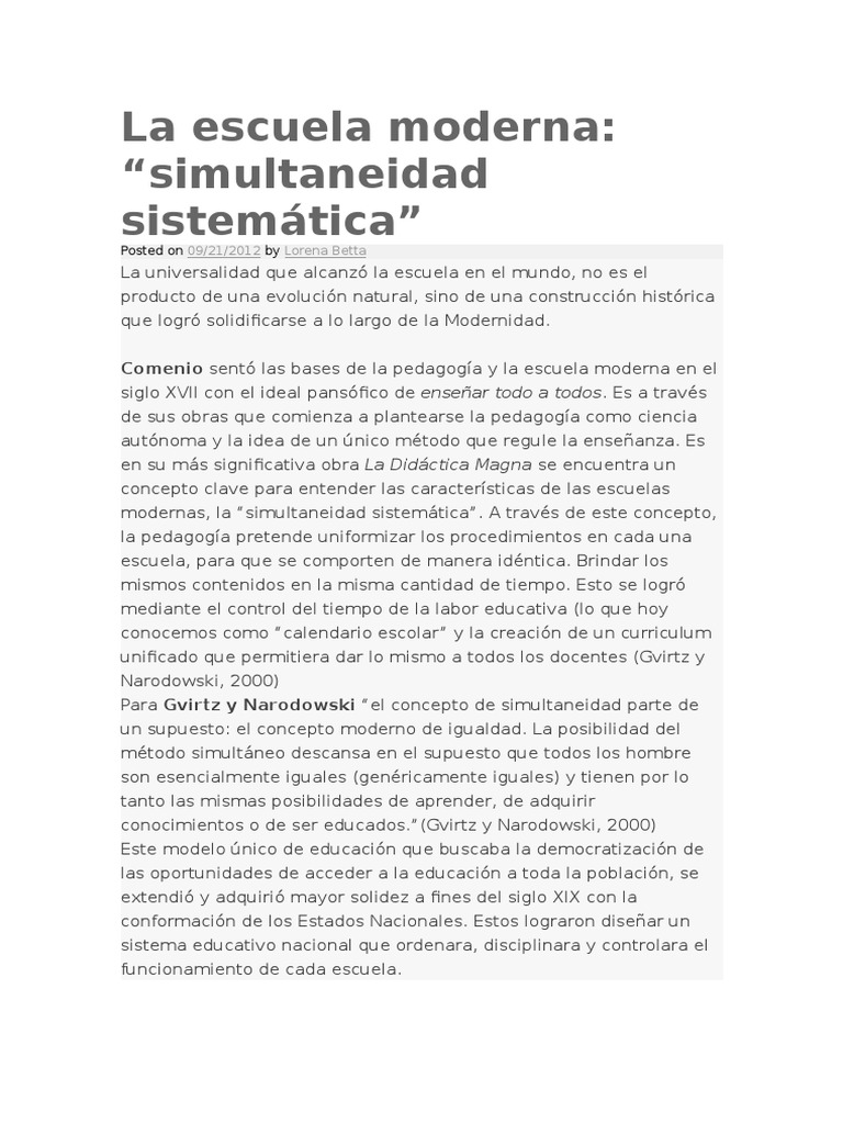 La Escuela Moderna | PDF | Plan de estudios | Estado (política)