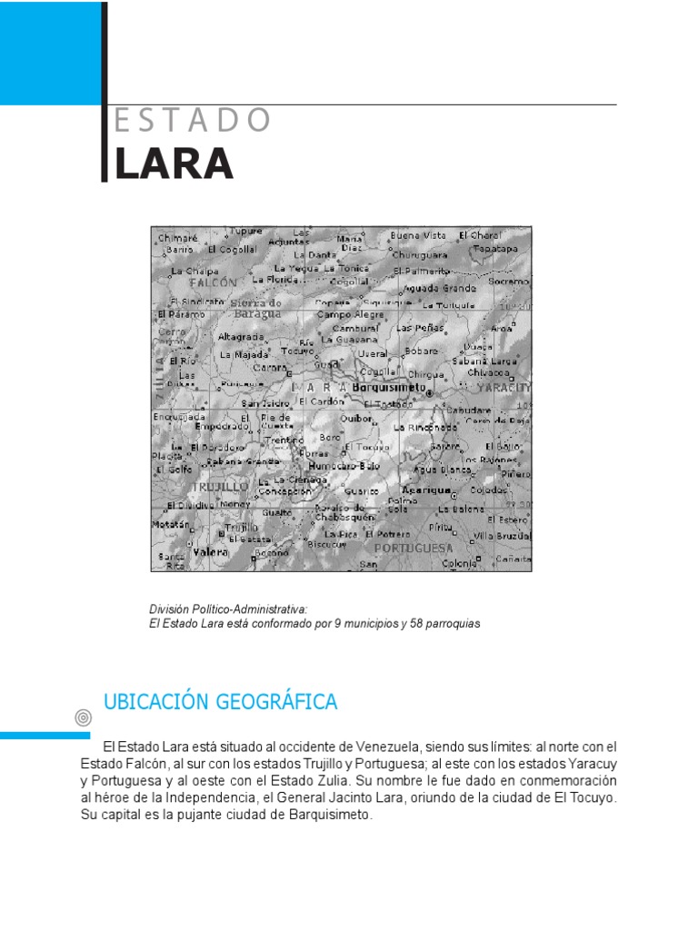 Información clave sobre el Estado Lara | PDF | Turismo | Pequeñas y ...