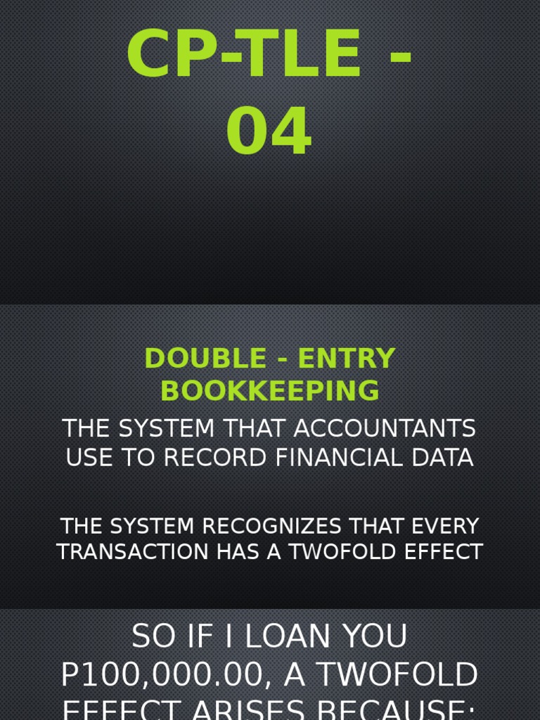 Double Entry Bookkeeping | PDF | Debits And Credits | Bookkeeping