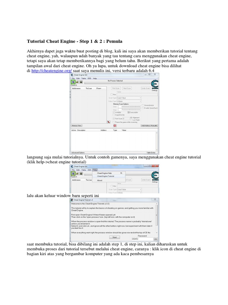 Tutorial Cheat Engine Step 1 | PDF | Karier & Perkembangan