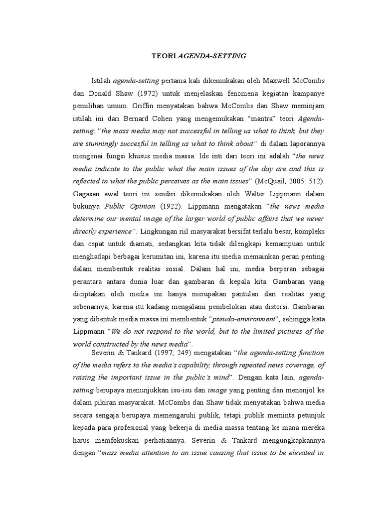 Teori Agenda Setting | PDF