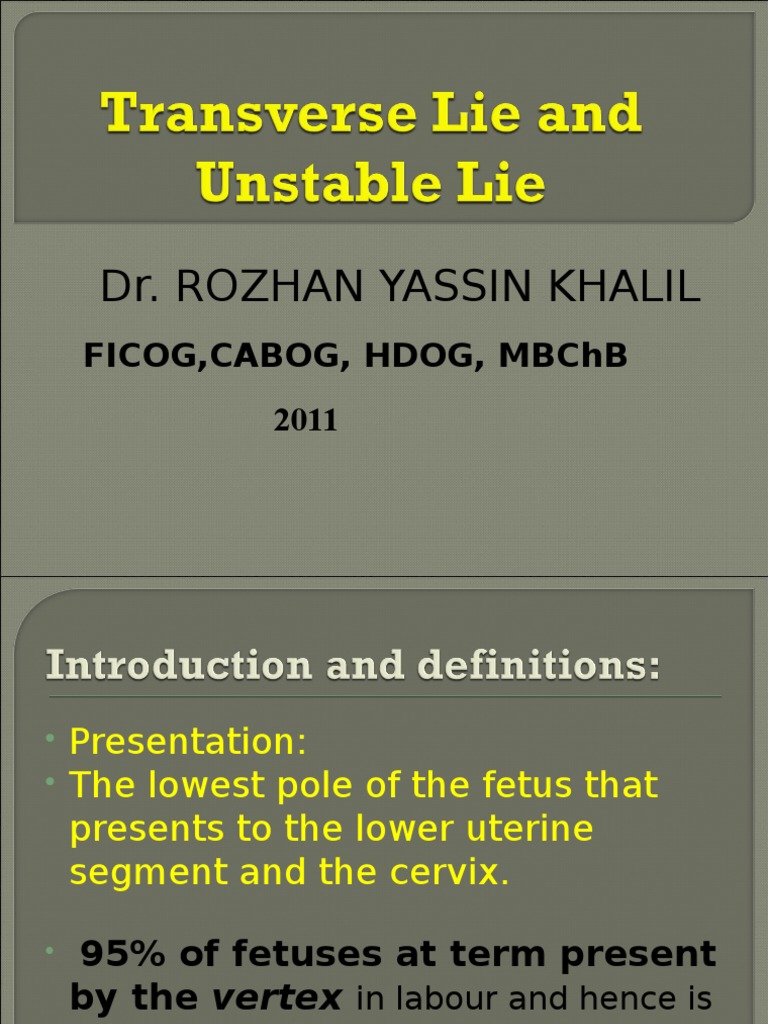 Transverse and Unstable Lie | PDF | Uterus | Childbirth
