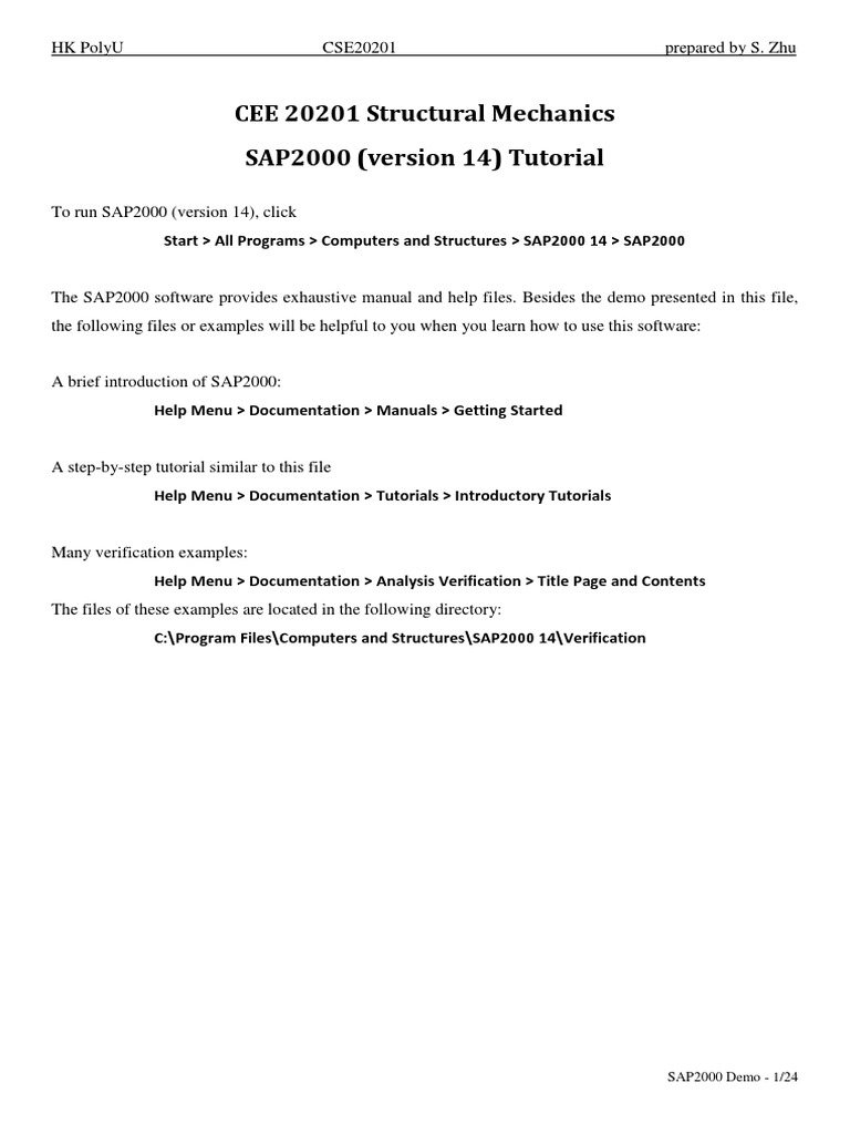 SAP2000 Tutorial for Engineering Students | PDF | Geometry | Mechanical ...