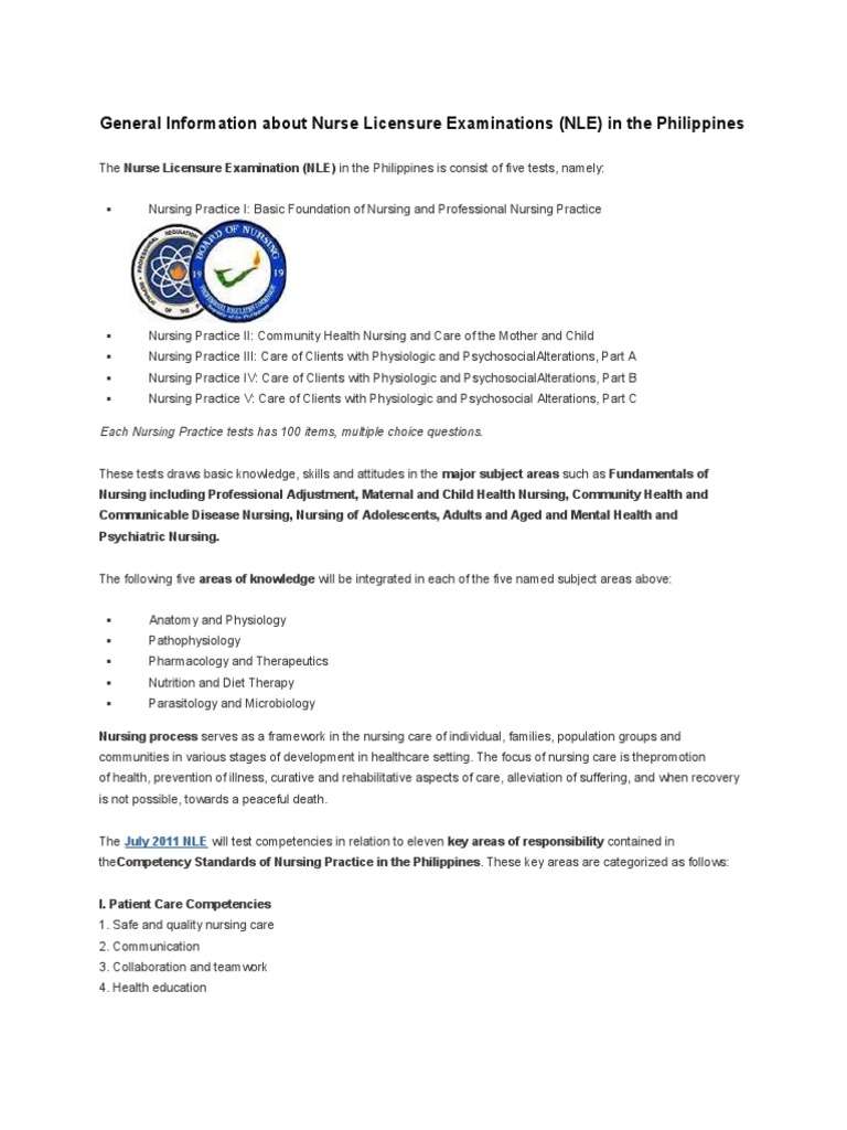 Overview of Philippine Nurse Licensure Exam | PDF | Nursing ...