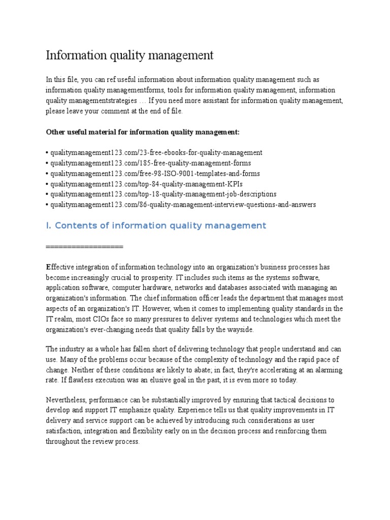 Information Quality Management | PDF | Scatter Plot | Histogram