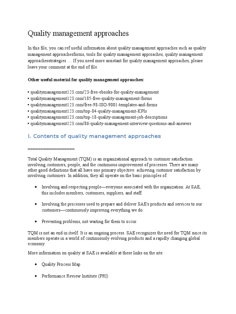 Quality Management Approaches Overview | PDF | Scatter Plot | Histogram