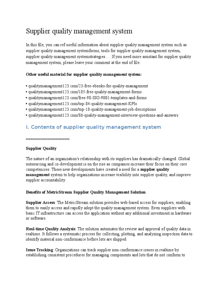 Supplier Quality Management System | PDF | Scatter Plot | Statistics