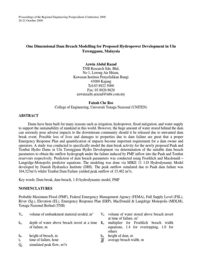 Dam Breach Modelling | PDF | Dam | Spillway