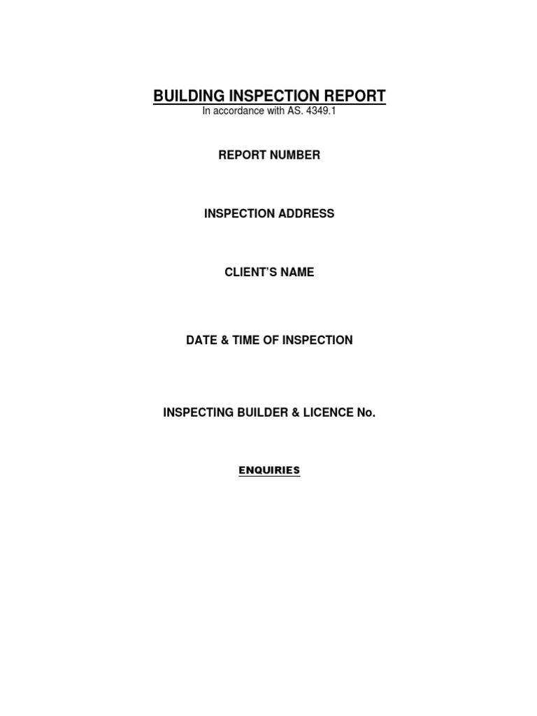 Building Inspection Report | PDF | Lumber | Roof