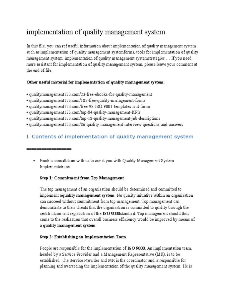 Implementation of Quality Management System | PDF | Scatter Plot ...
