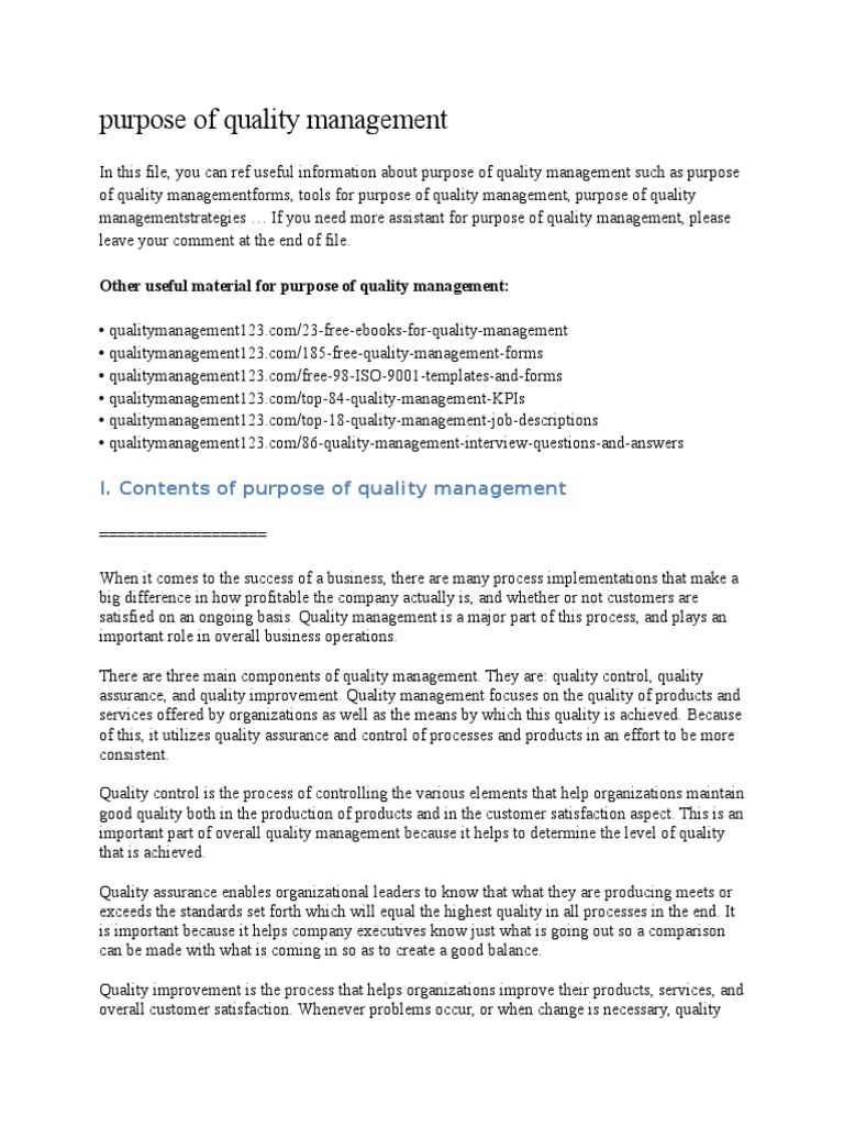 Purpose of Quality Management | PDF | Scatter Plot | Scientific Modeling