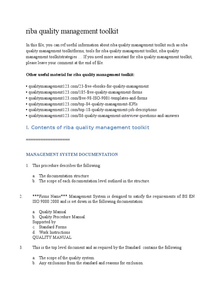 Riba Quality Management Toolkit | PDF | Scatter Plot | Histogram