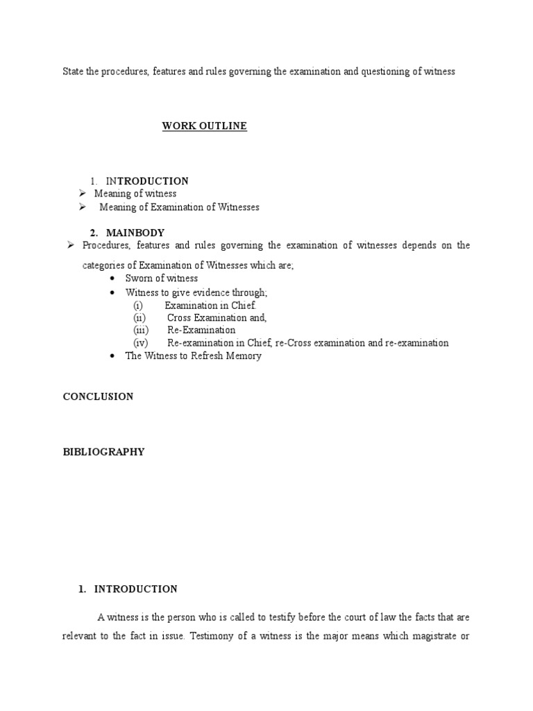 Examination of Witnesses | PDF | Witness | Cross Examination