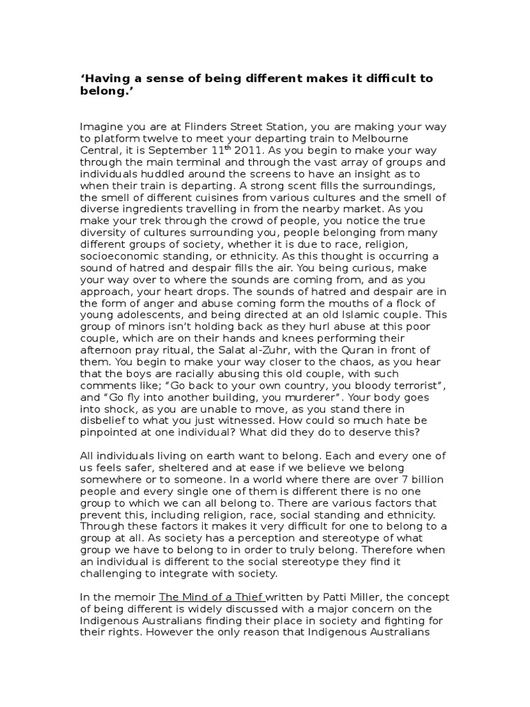 Hybrid Essay - Identity and Belonging | PDF | Indigenous Australians ...