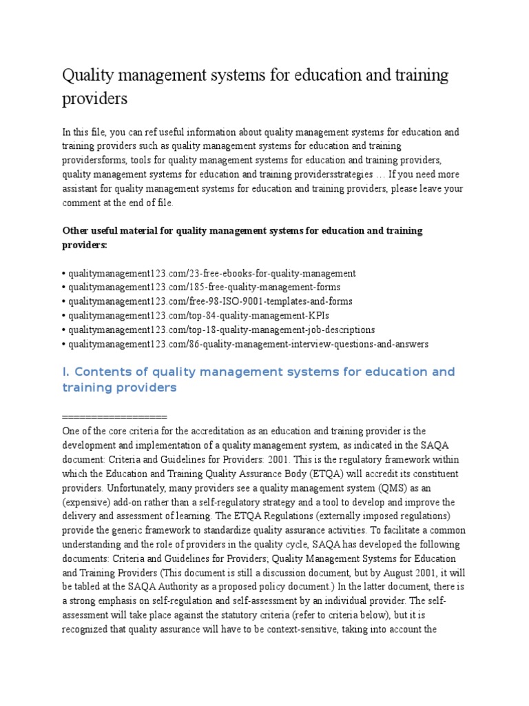 Quality Management Systems For Education and Training Providers | PDF | Scatter Plot | Histogram