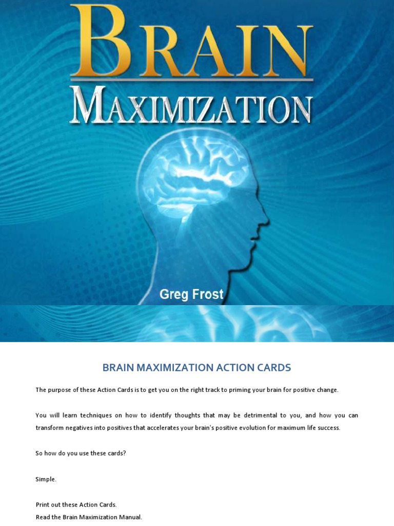 Brain Maximization Action Cards | PDF | Thought | Mind