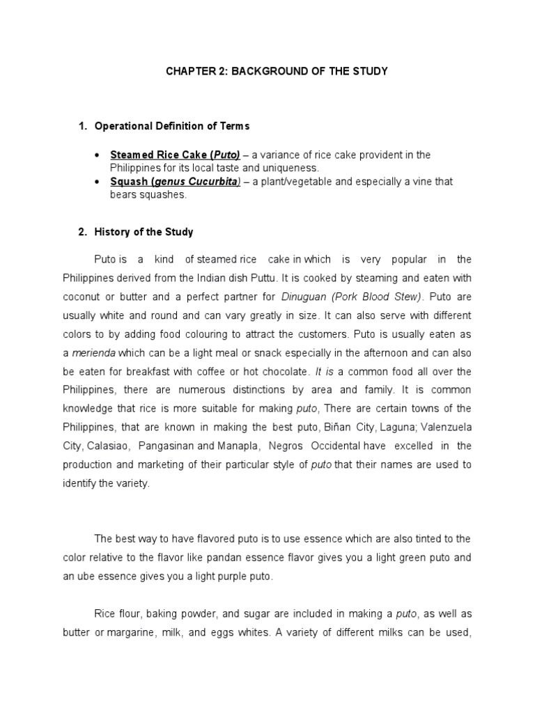 BT Feasib Chapter 2 | PDF | Cakes | Food And Drink Preparation