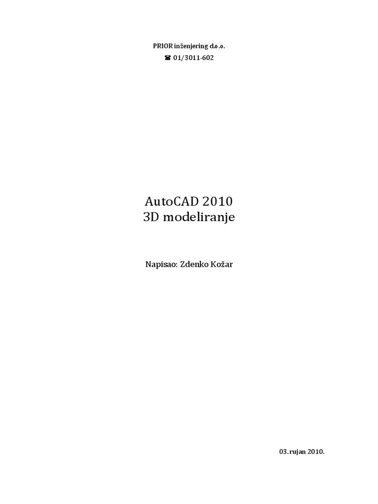 AutoCAD 3D Modeliranje | PDF