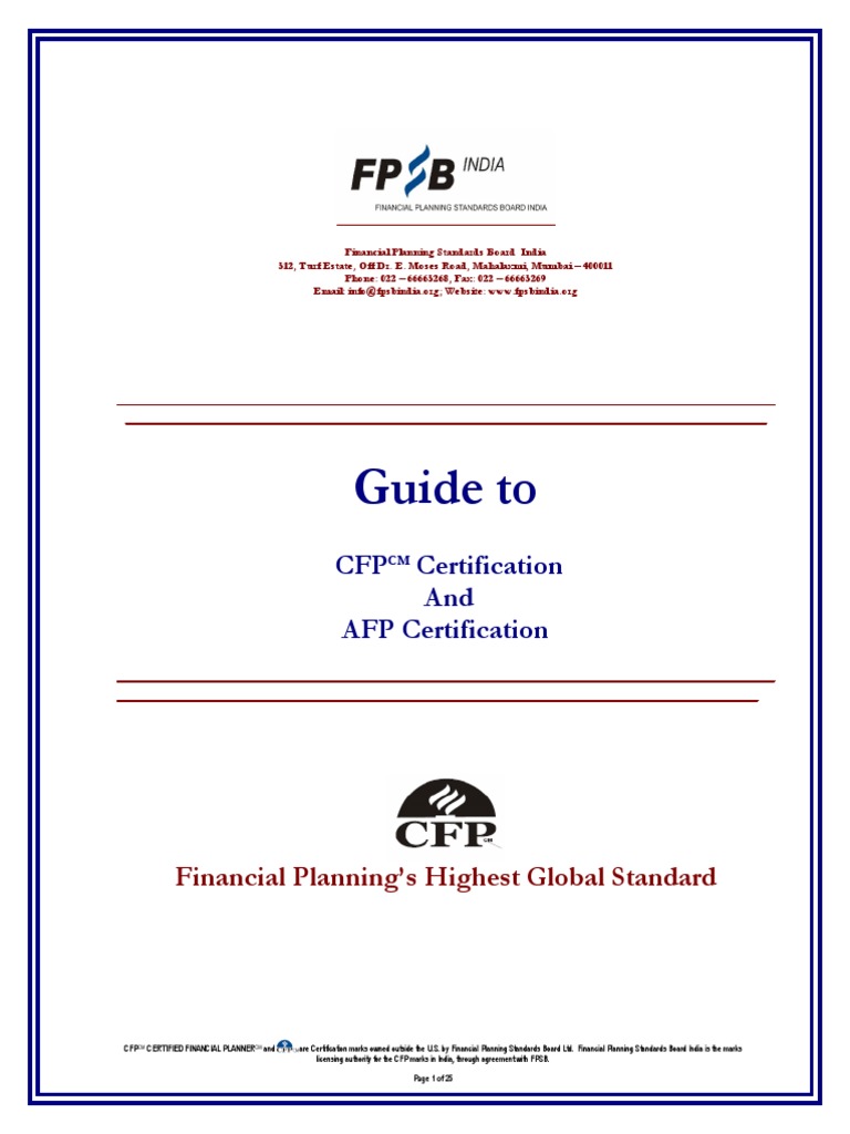 CFP Brochure | PDF | Retirement | Professional Certification