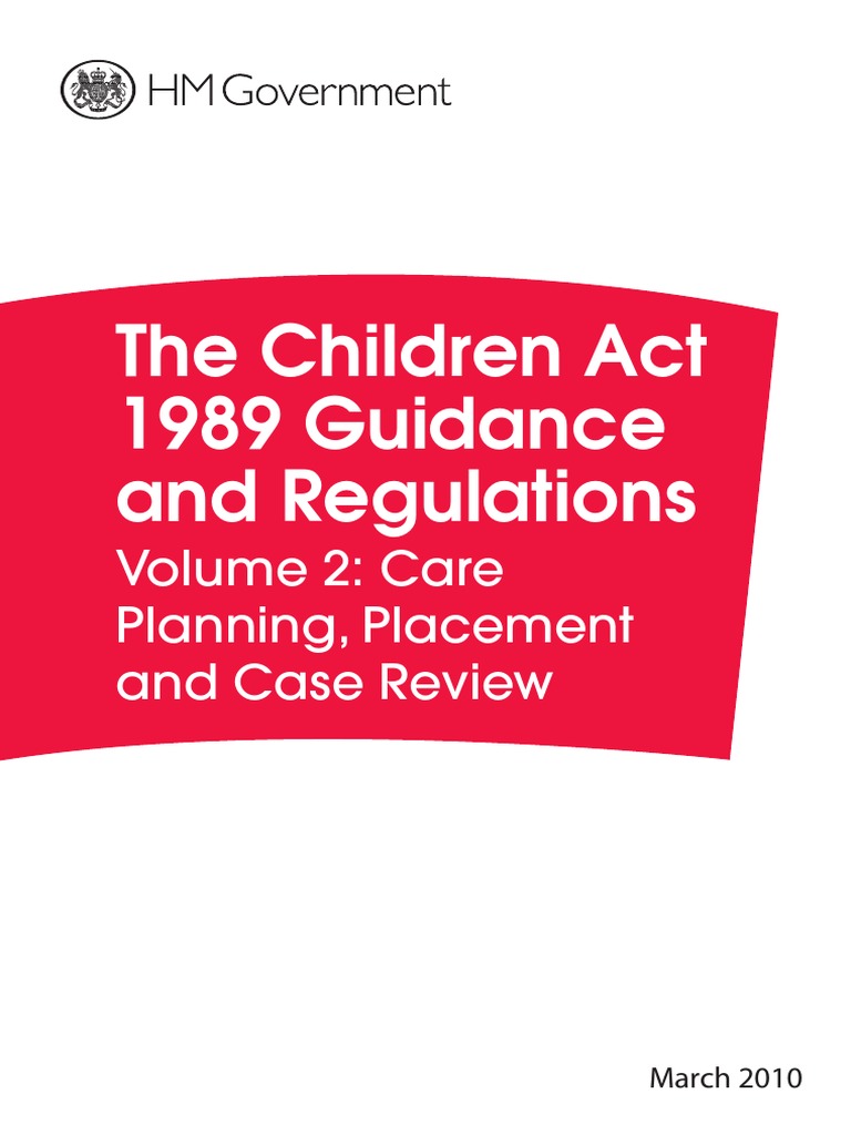 The Children Act 1989 Guidance and Regulation | PDF | Child Protection ...
