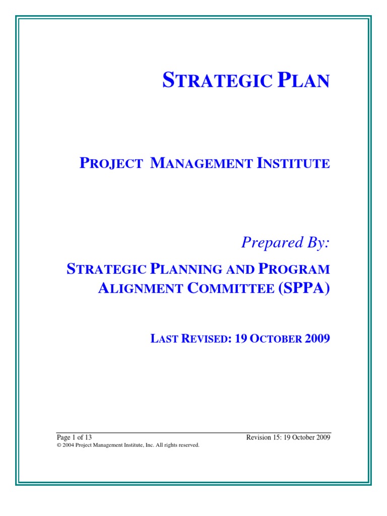 PMI Strategic Plan | PDF | Project Management | Competence (Human ...