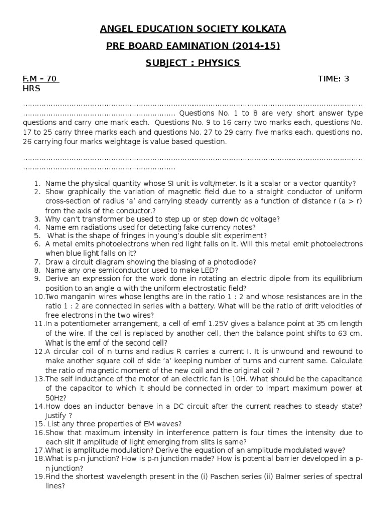 Angel Education Society Kolkata | PDF | Prism | Inductor