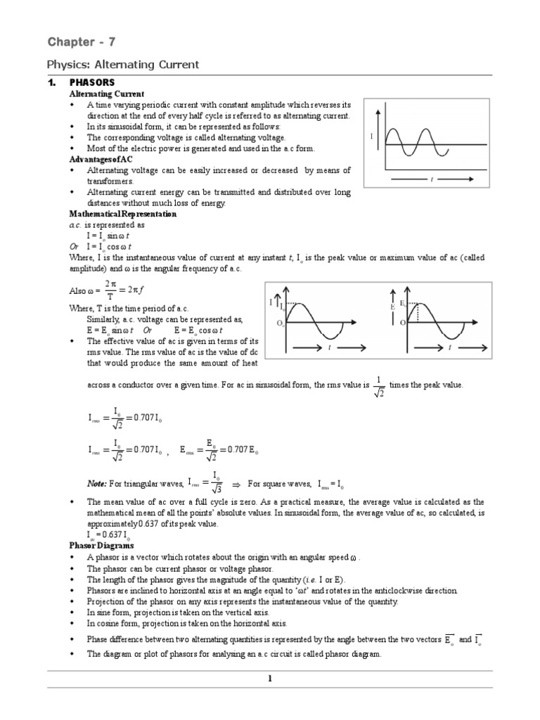 Alternating Current | PDF | Electrical Impedance | Series And Parallel ...
