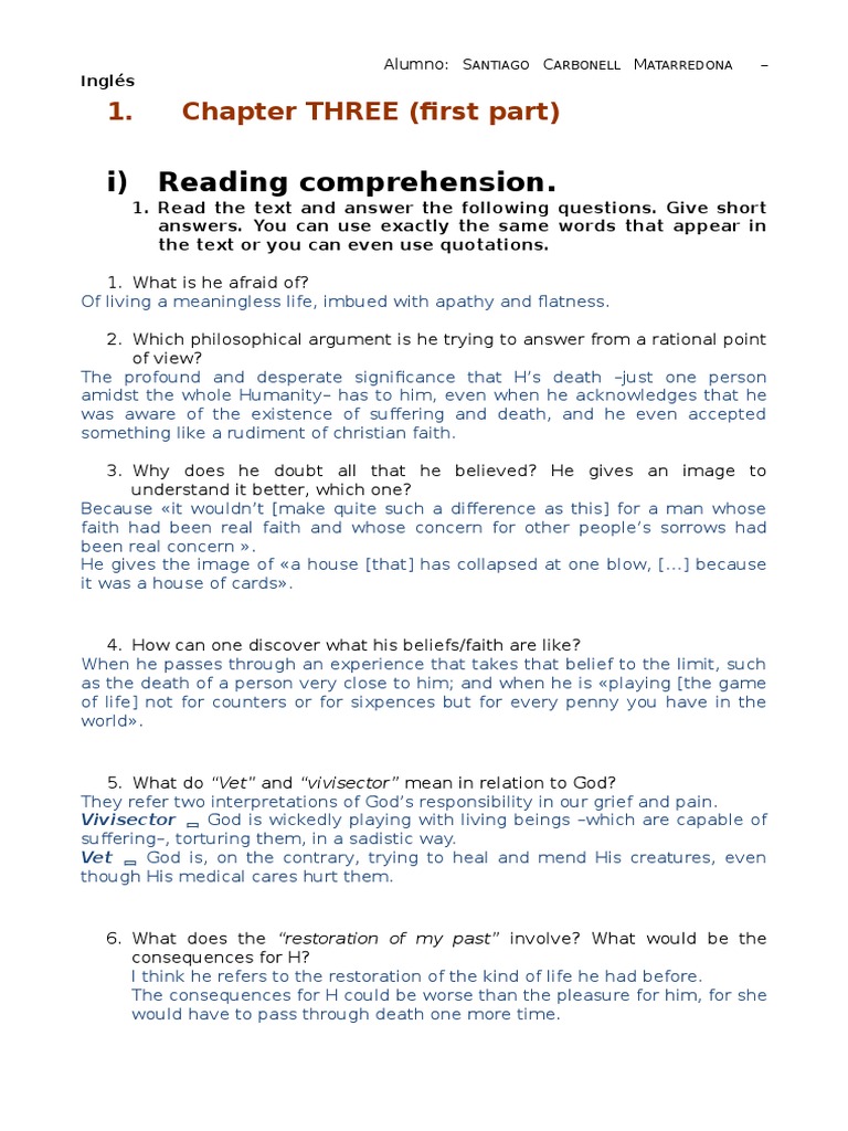 Chapter THREE excerpt analysis | PDF | Verb | Adjective
