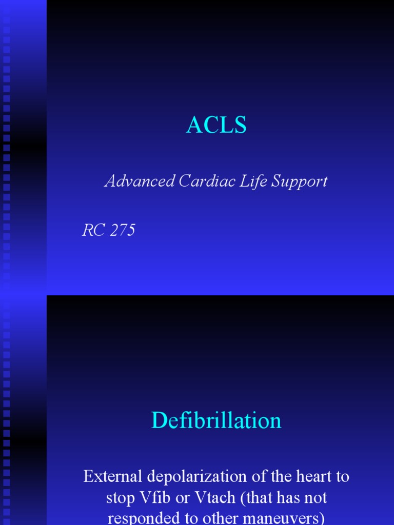 ACLS Drug Therapy and Procedures Guide | PDF | Wellness | Science ...