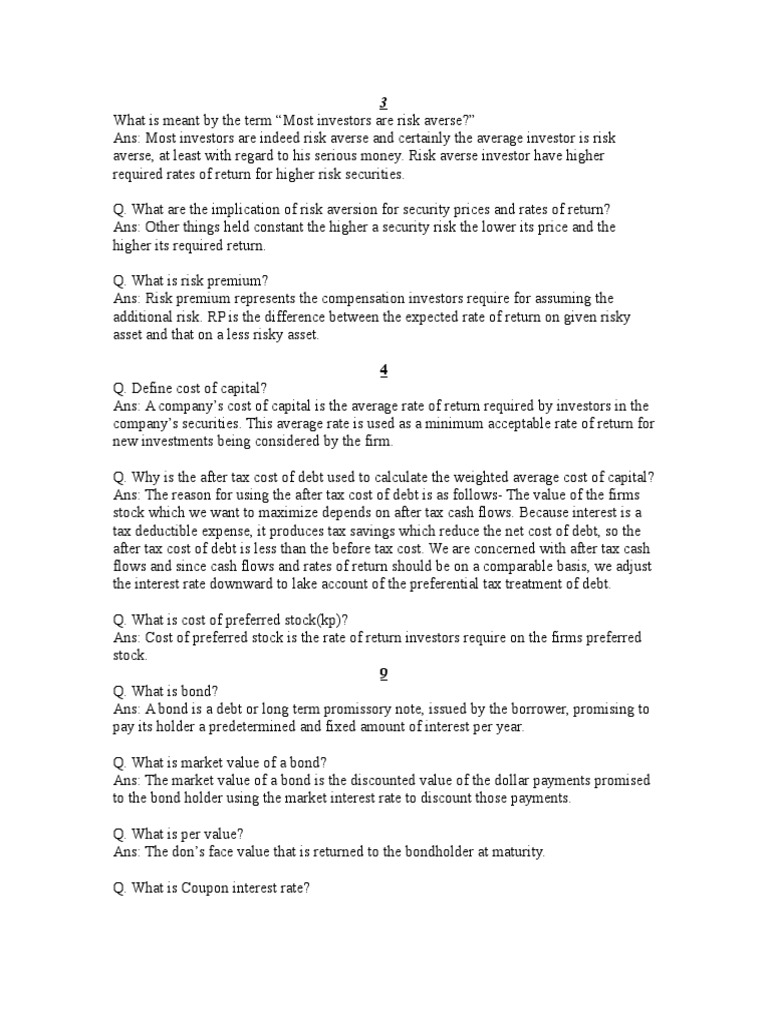 Managerial Finance - Final Exam | PDF | Bonds (Finance) | Cost Of Capital