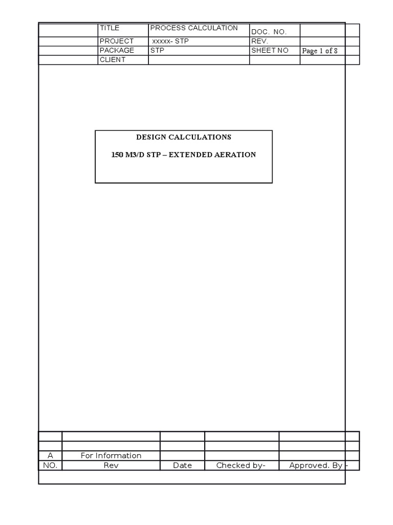 STP Design Calculations | PDF | Water Pollution | Chemical Engineering