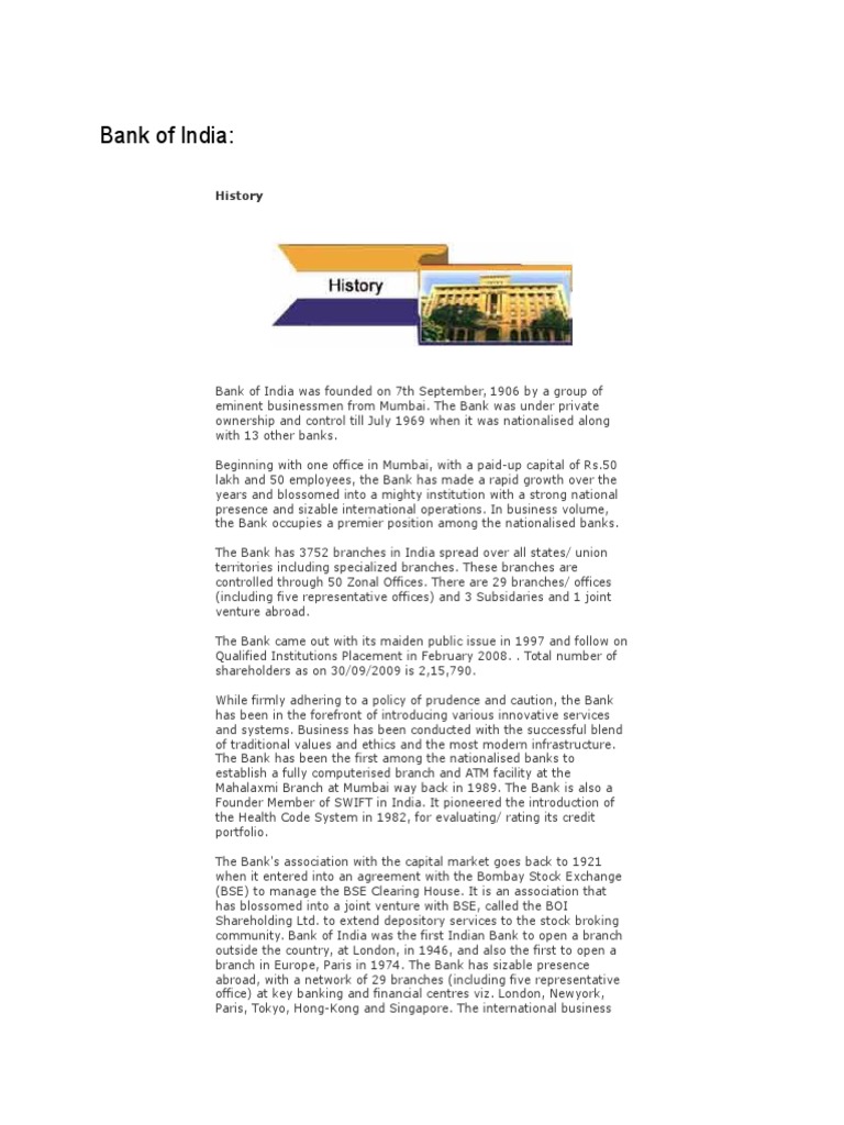 Bank of India | PDF | Banks | Insurance