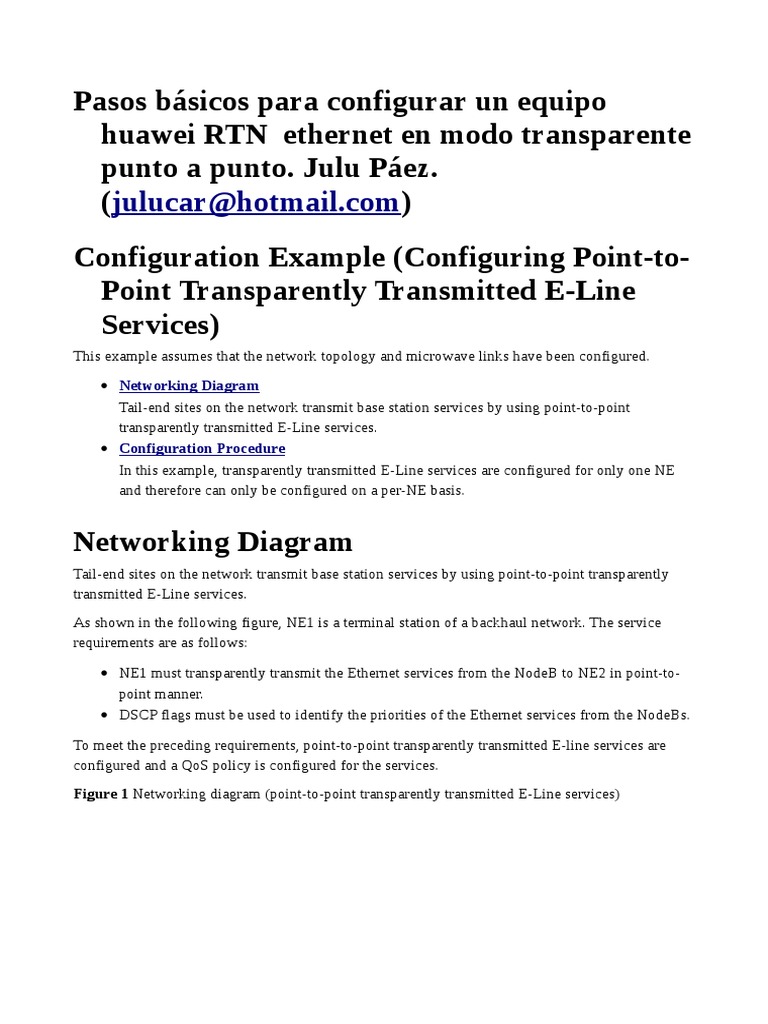 Huawei RTN A Modo Transparente RTN910 | PDF | Internet Protocols ...