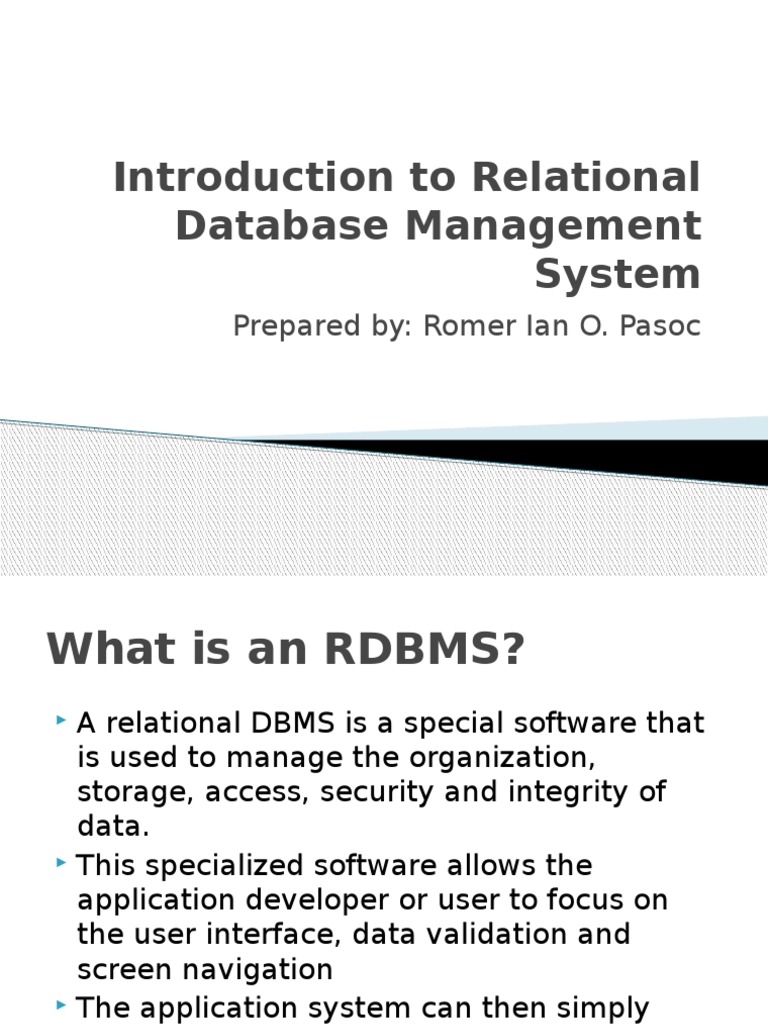 Relational Database Management System