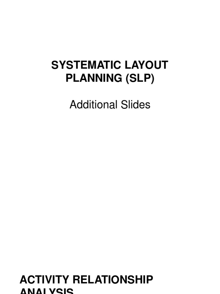 Systematic Layout Planning Overview | PDF | Employment | Applied ...
