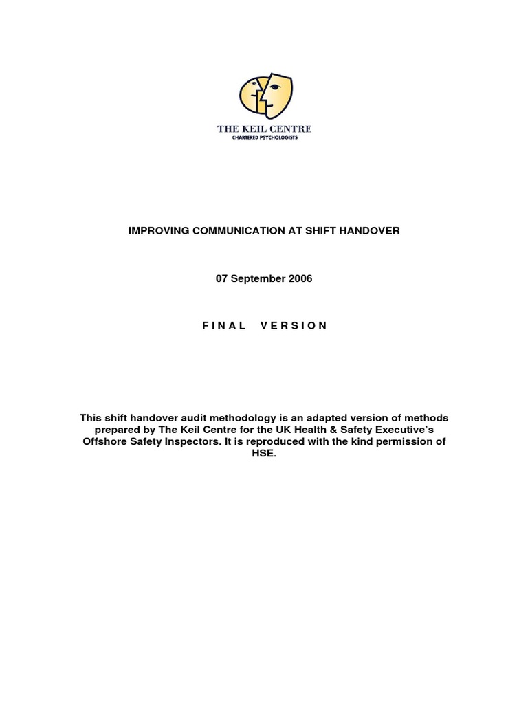 Shift Hand Over | PDF