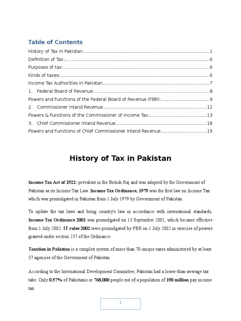 History of Tax in Pakistan | PDF | Tax Deduction | Taxes