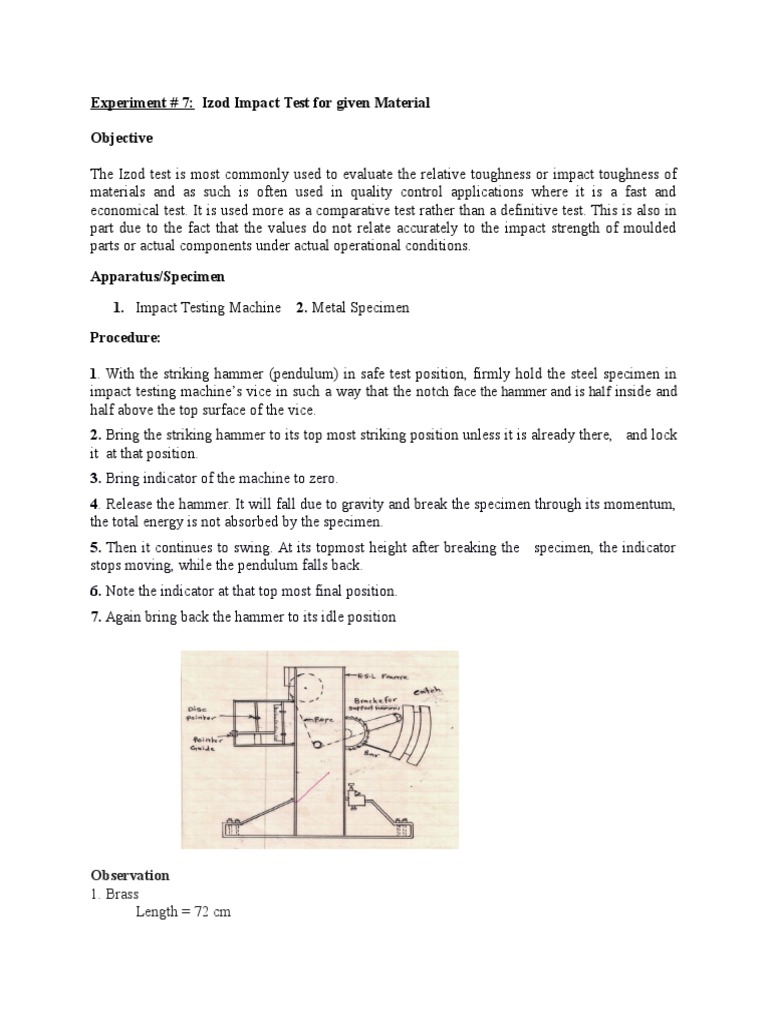 IZod Impact Test | PDF