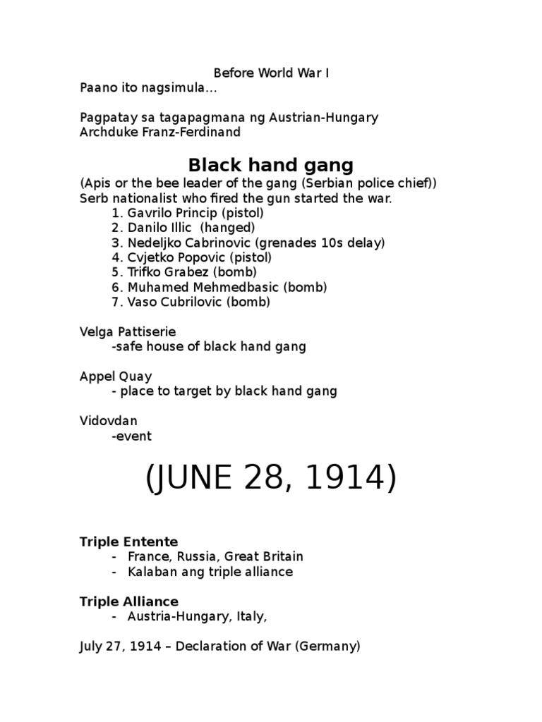 (JUNE 28, 1914) : Black Hand Gang | PDF | Art | History