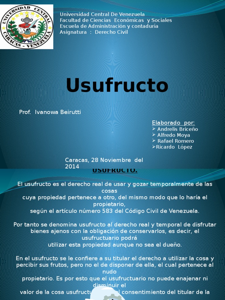 usufructo.pptx | Propiedad | Política