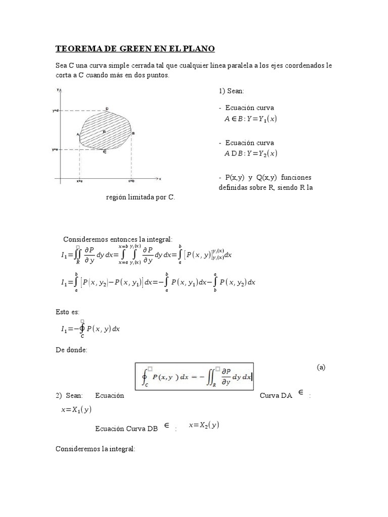 Teorema de Green y Cálculo de Áreas | PDF | Sistema coordinado | Integral